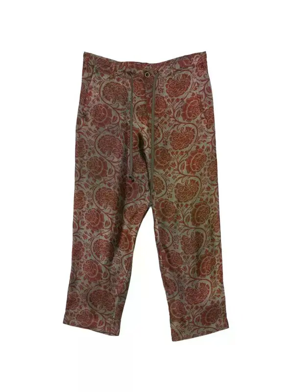 UMA WANG Perch Floral-print Trousers - Neutrals