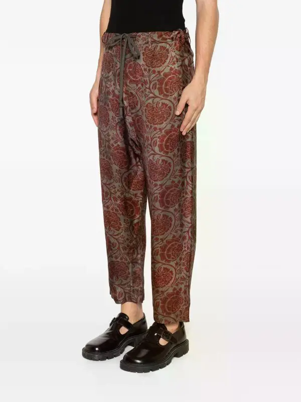 UMA WANG Perch Floral-print Trousers - Neutrals
