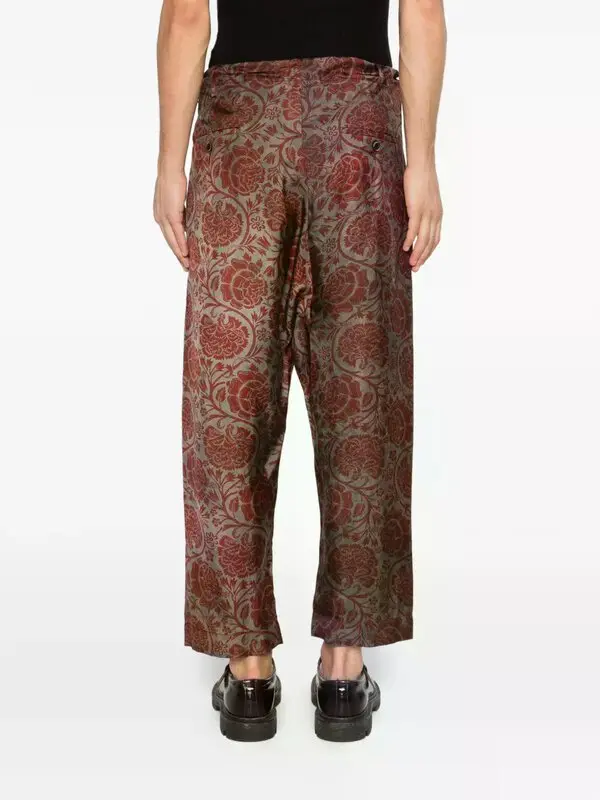 UMA WANG Perch Floral-print Trousers - Neutrals