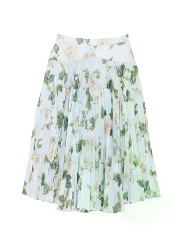 Antonio Marras Floral Pleated Midi Skirt - Blue
