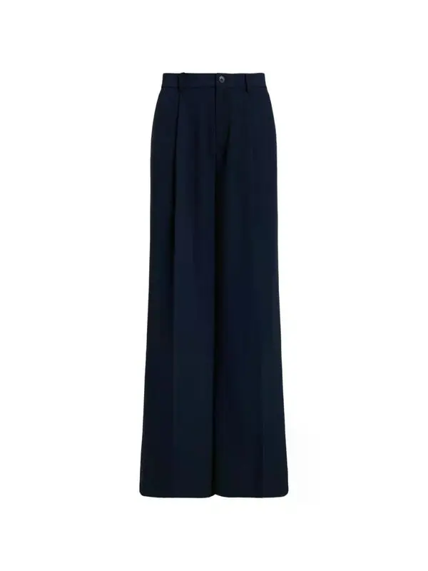 Ralph Lauren Pleated Wide-leg Trousers - Blue