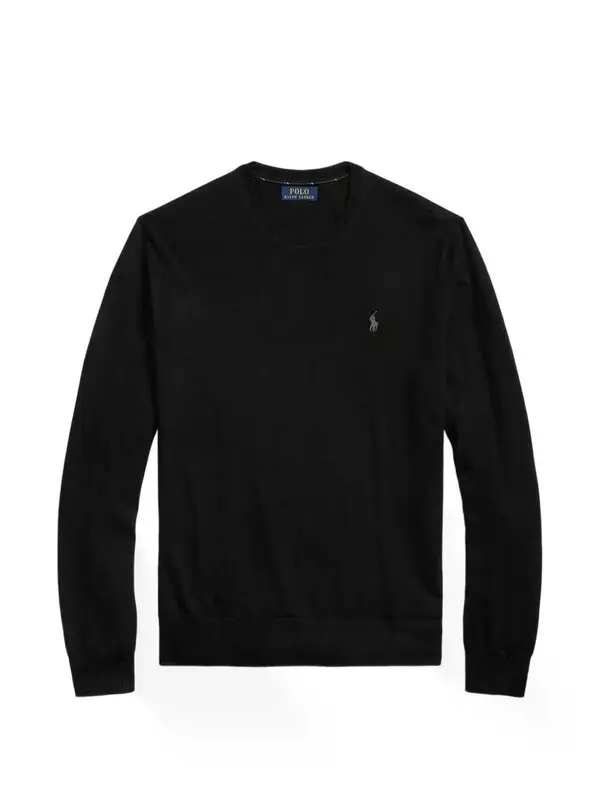 Polo Ralph Lauren Embroidered Crew-neck Sweater - Black