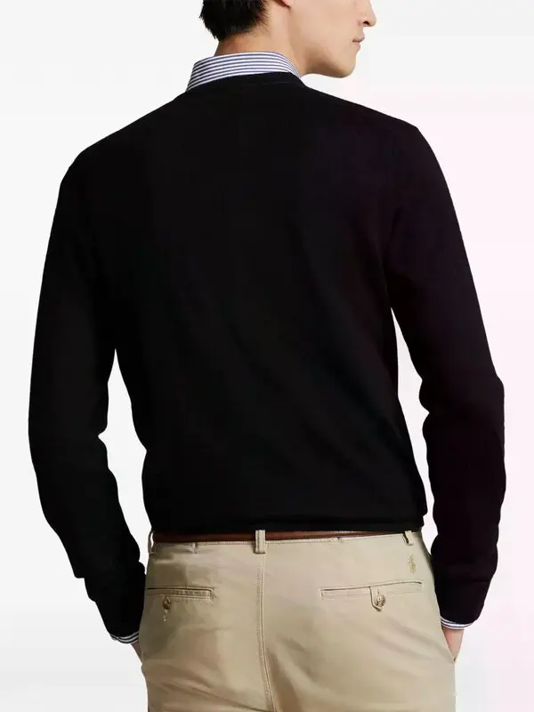 Polo Ralph Lauren Embroidered Crew-neck Sweater - Black