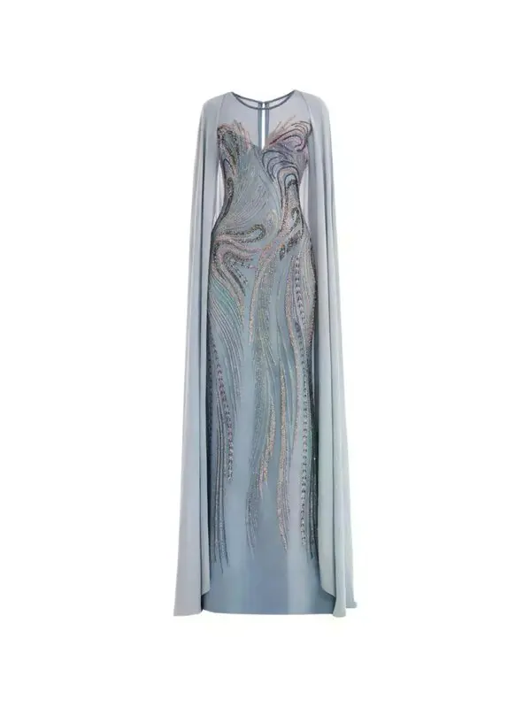 GEMY MAALOUF Beaded Maxi Dress - Blue