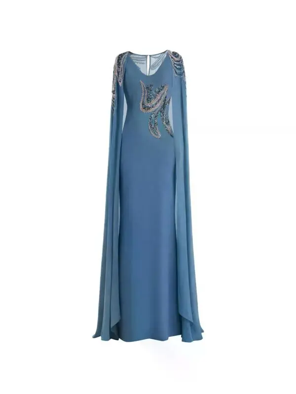 GEMY MAALOUF Beaded Maxi Dress - Blue