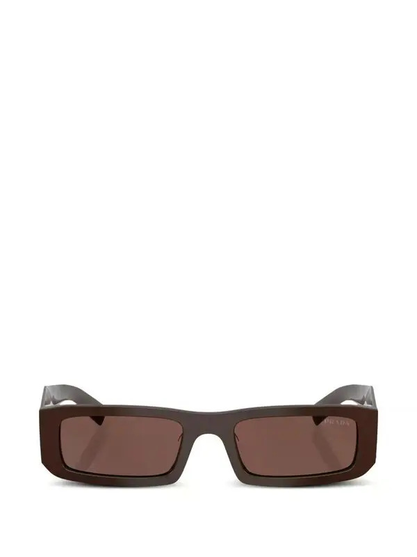 Prada Triangle-logo Sunglasses - Brown