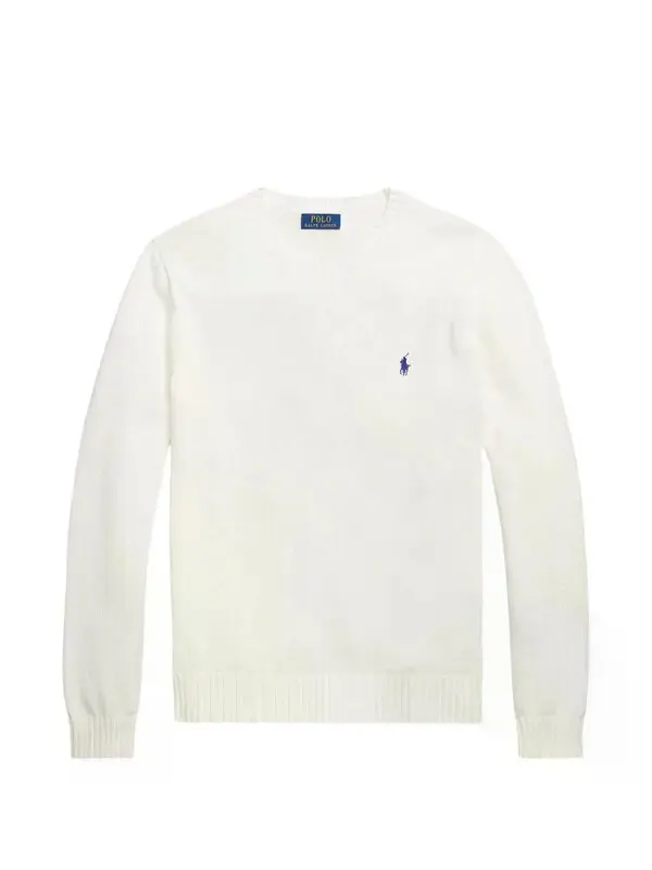 Polo Ralph Lauren Logo-embroidered Crew-neck Sweater - Neutrals