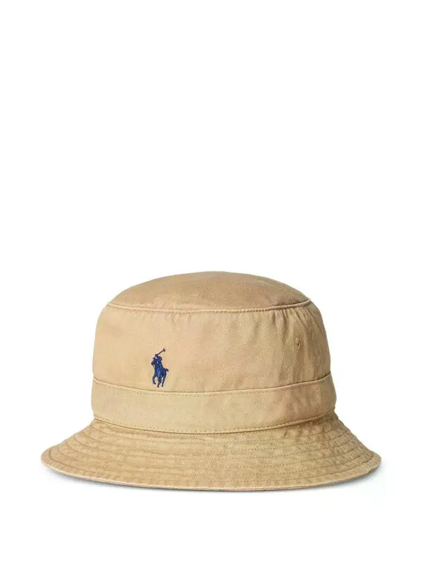 Polo Ralph Lauren Embroidered Logo Bucket Hat - Neutrals