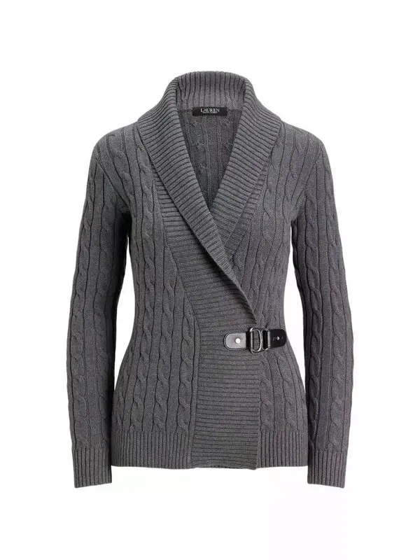 Ralph Lauren Cable-knit Buckled Cardigan - Grey