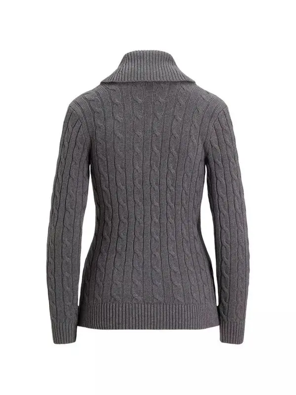 Ralph Lauren Cable-knit Buckled Cardigan - Grey