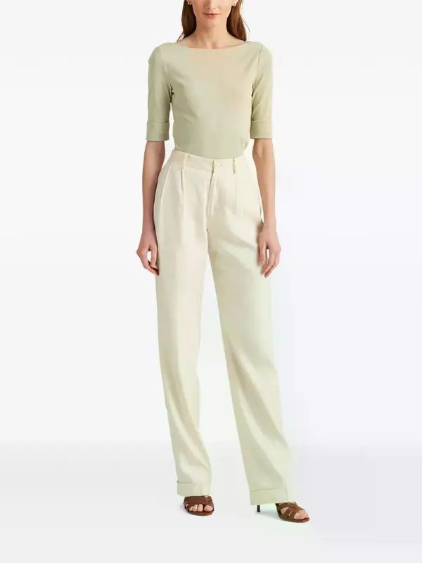 Ralph Lauren Cuffed Boat-neck Top - Green