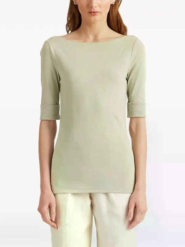 Ralph Lauren Cuffed Boat-neck Top - Green