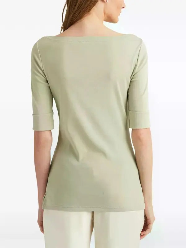 Ralph Lauren Cuffed Boat-neck Top - Green