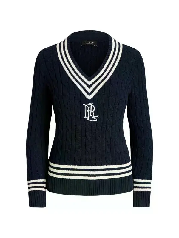 Ralph Lauren V-neck Cotton Sweater - Blue