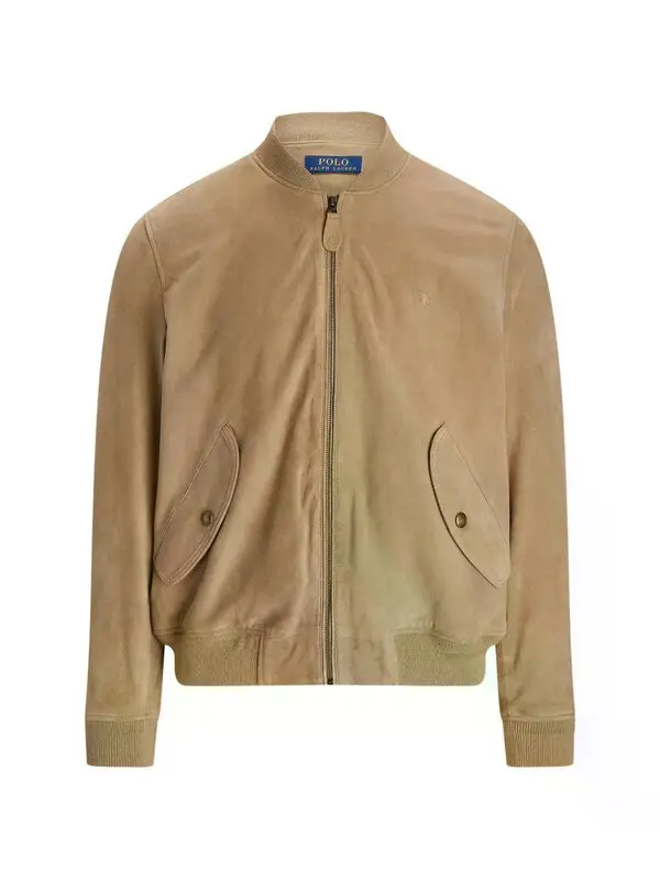Polo Ralph Lauren Suede Bomber Jacket - Neutrals