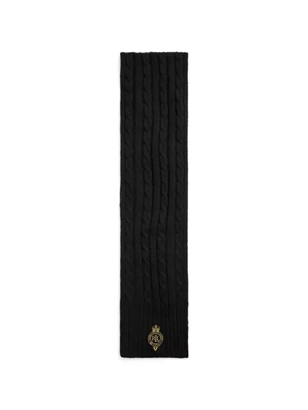 Ralph Lauren Cable-knit Scarf - Black