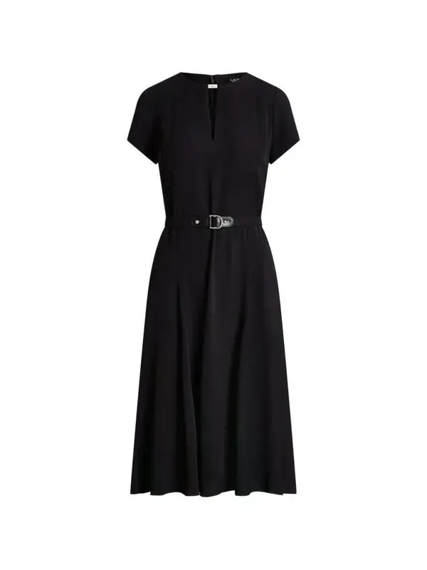 Ralph Lauren Cut-out Belted Midi Dress - Black