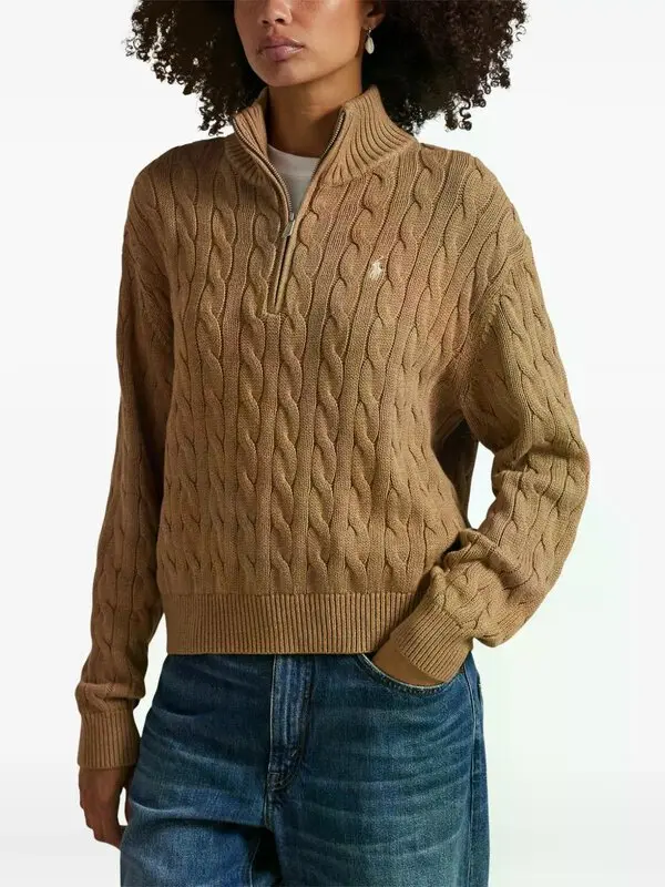 Polo Ralph Lauren Cable-knit Zip Sweater - Neutrals
