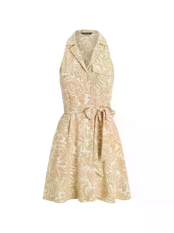 Ralph Lauren Floral Print Shirt Dress - Neutrals