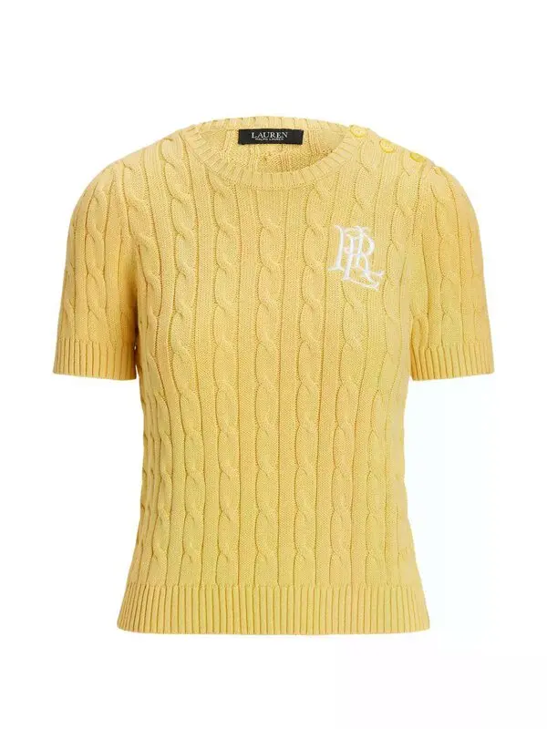 Polo Ralph Lauren Cable-knit Short-sleeves Top - Yellow