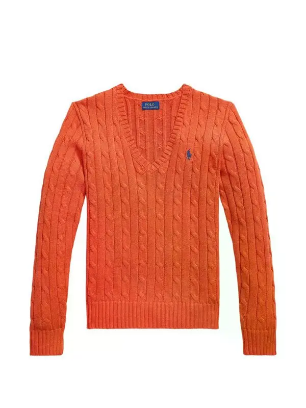 Polo Ralph Lauren Cable-knit V-neck Sweater - Orange