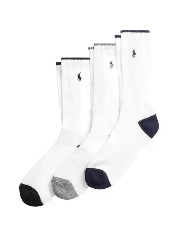 Polo Ralph Lauren Ribbed Logo Socks - White