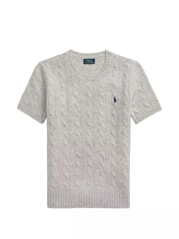 Polo Ralph Lauren Cable-knit Short-sleeve Top - Grey