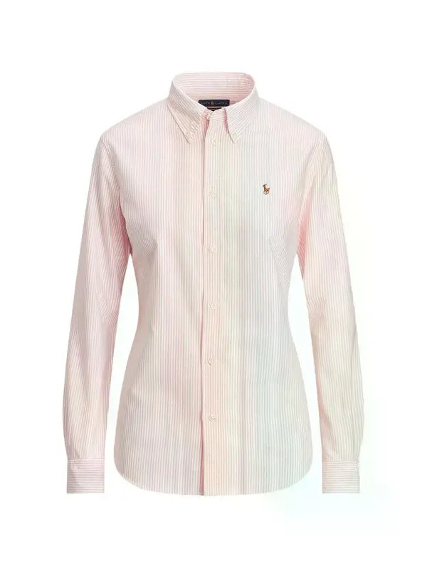 Polo Ralph Lauren Striped Logo-embroidered Shirt - Pink