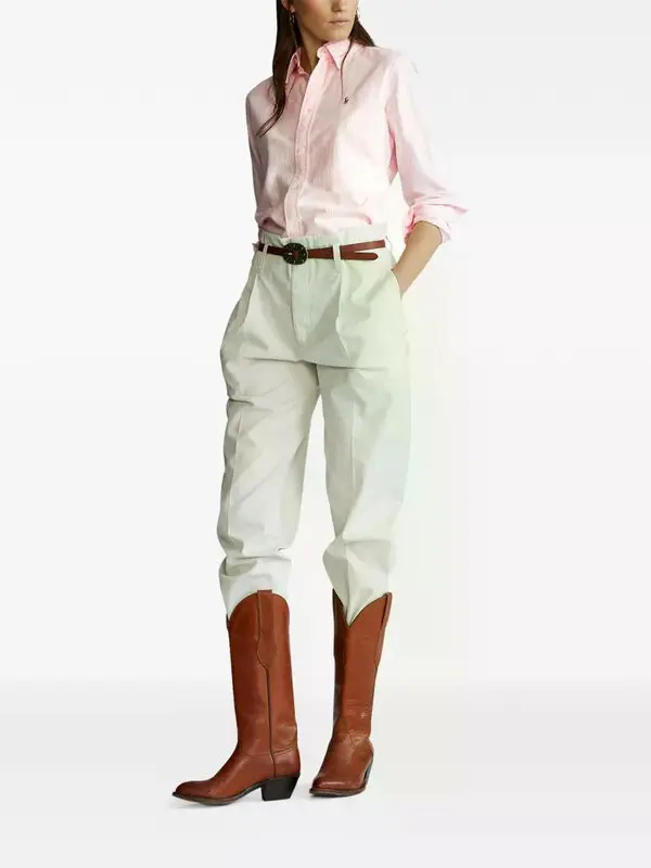 Polo Ralph Lauren Striped Logo-embroidered Shirt - Pink