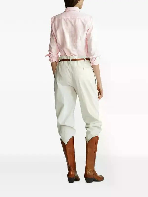 Polo Ralph Lauren Striped Logo-embroidered Shirt - Pink