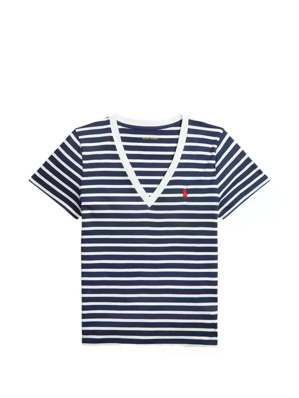Polo Ralph Lauren Striped V-neck T-shirt - Blue