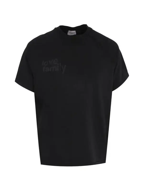 FAMILY FIRST Slogan-print Short-sleeved T-shirt