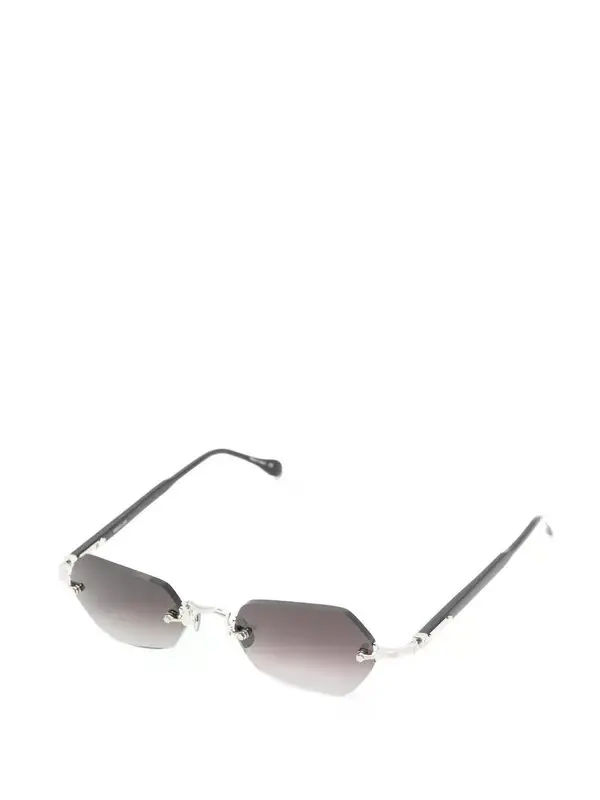 Matsuda Geometric Frame Rimless Sunglasses - Black