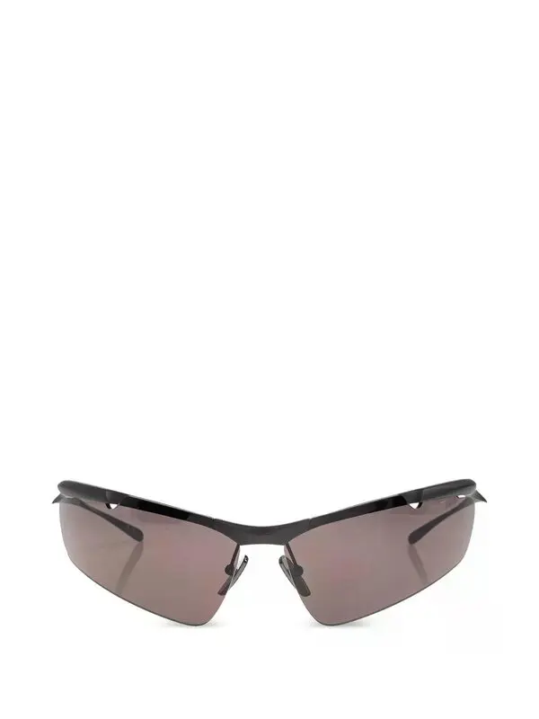 Balenciaga Geometric Half-rim Sunglasses - Black