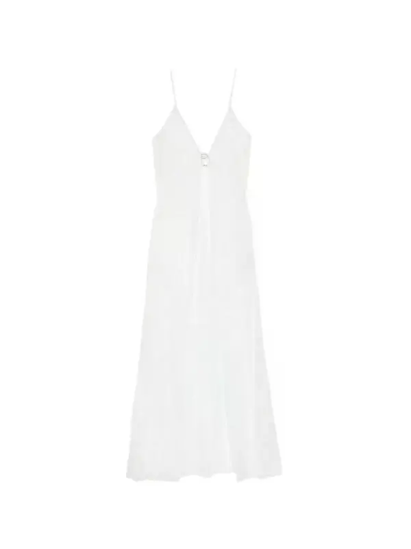 Oseree Lace Gem-embellished Kaftan - White