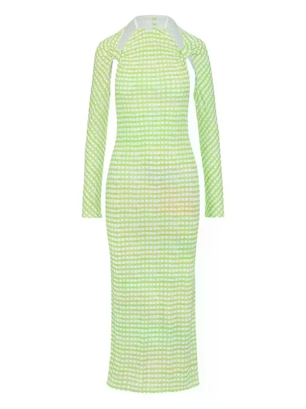 Jacquemus Check-pattern Midi Dress - Green