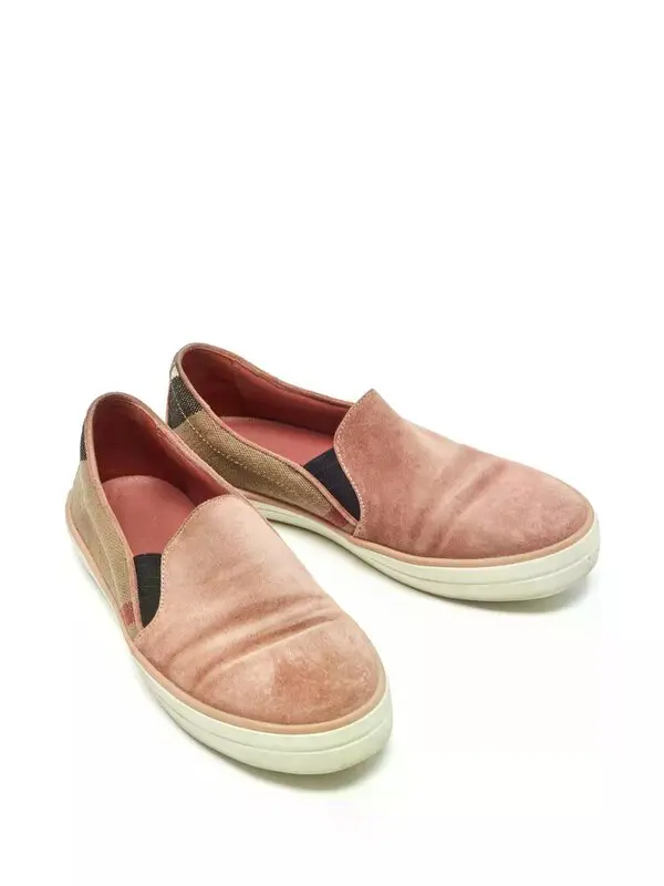 Burberry Check-pattern Suede Sneakers - Pink