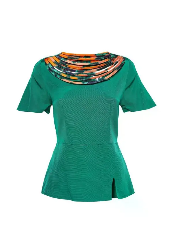 Kenzo Short-sleeved Peplum Top - Green