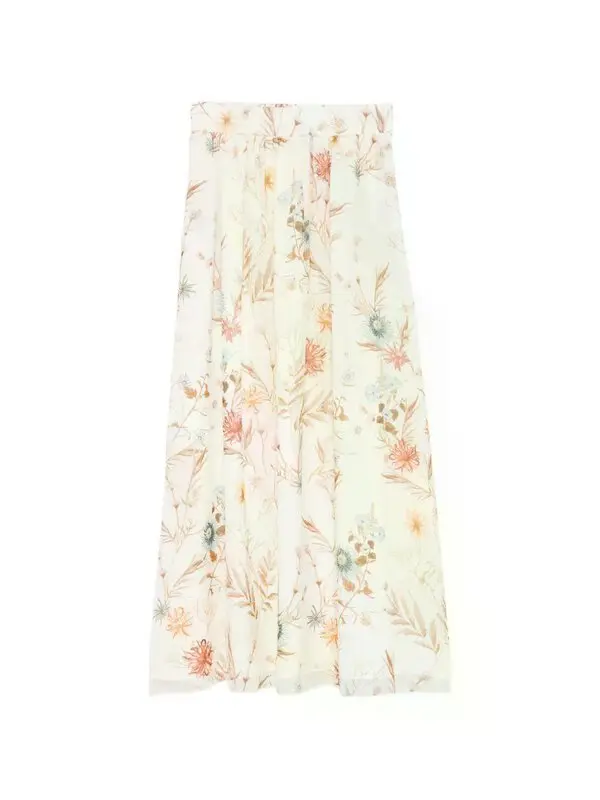 Eleventy Floral Maxi Skirt - Neutrals