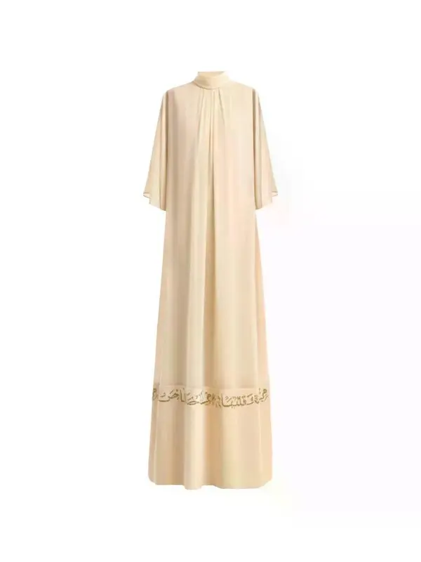 GEMY MAALOUF Calligraphy-embroidered Kaftan - Neutrals