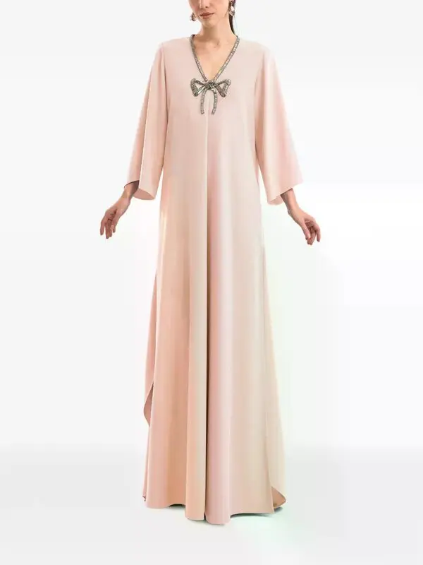 GEMY MAALOUF Crystal-bow Maxi Dress - Pink