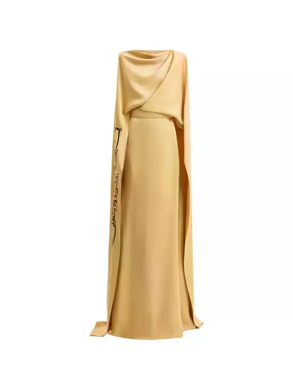 GEMY MAALOUF Calligraphy-embroidered Layered Kaftan - Neutrals