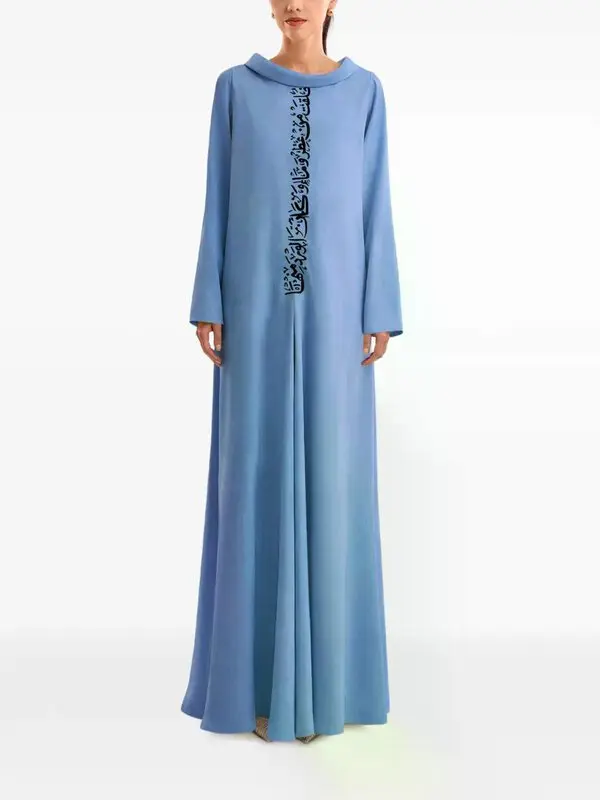 GEMY MAALOUF Embroidered Maxi Dress - Blue