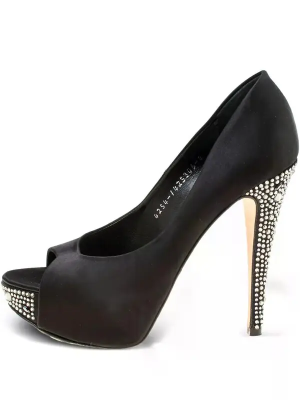 GINA 125mm Crystal-embellished Pumps - Black