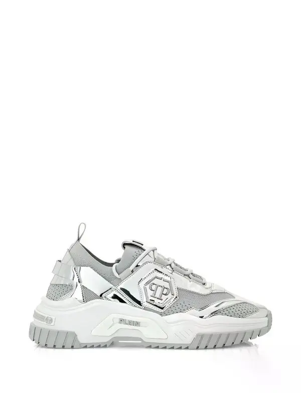 Philipp Plein Predator Plaque Sneakers - Silver