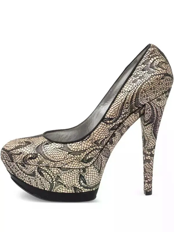 Casadei Laced Platform Pumps - Neutrals