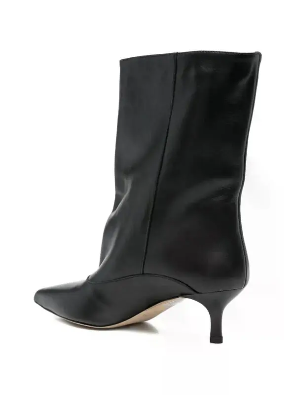 GISEL MOIRE Dana Pointed-toe Kitten-heel Boots