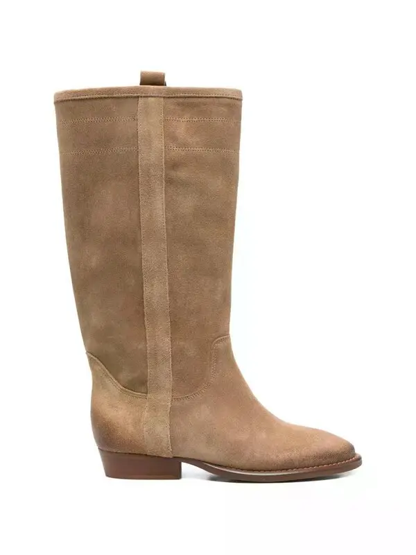 GISEL MOIRE Gabon Suede Boots - Neutrals