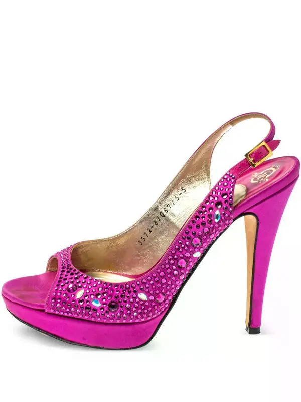 GINA Pre-owned 120mm Rhinestone-embellished Sandals - Pink