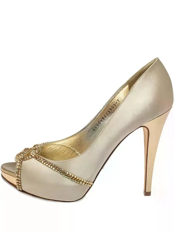 GINA 125mm Crystal-embellished Pumps - Gold